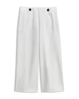 HOBBS LONDON Petite Kimmi Wide Leg Cropped Trousers - White