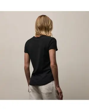 JAMES PERSE Sheer Slub Crew Neck Tee - Black