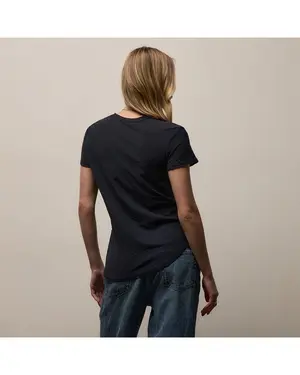 JAMES PERSE Sheer Slub Crew Neck Tee - Deep