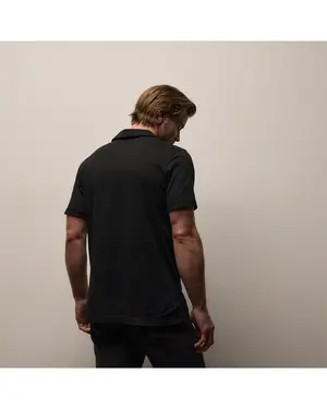 JAMES PERSE Sueded Jersey Polo - Black
