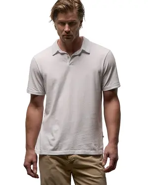 JAMES PERSE Sueded Jersey Polo - White