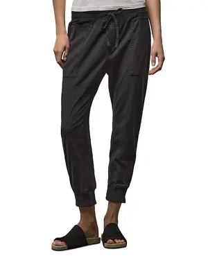 JAMES PERSE Mixed Media Stretch Cotton Lyocell Blend Jogger Pants - French Navy