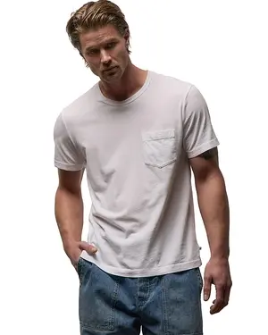 JAMES PERSE Lightweight Jersey Pocket Tee - White