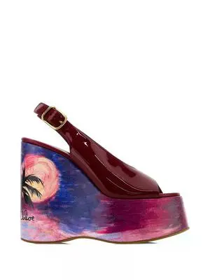 Chloé Maxime Sunset-print Wedge Pumps
