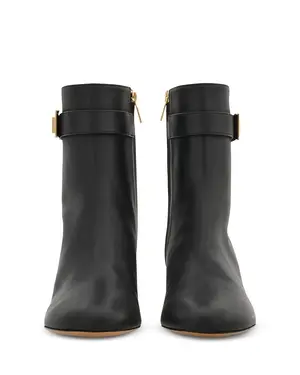 FERRAGAMO Elizia 40 Leather Ankle Boots