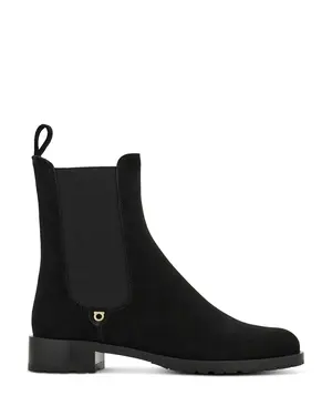 FERRAGAMO Black Leather Chelsea Boots