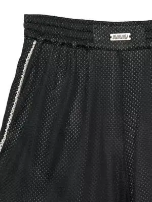 AVAVAV Mesh Texture Pinstripe Layered Shorts - Black