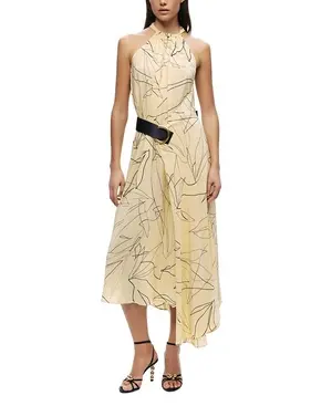 NOCTURNE Printed Halterneck Midi Dress - Multi-colored