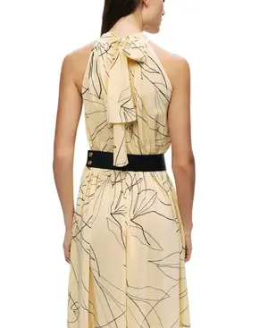 NOCTURNE Printed Halterneck Midi Dress - Multi-colored