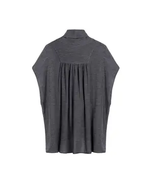 NOCTURNE Draped Wrap Blouse With Refined Metal Detail