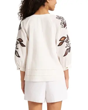 MATTY M Athena Embroidered Top