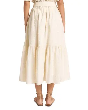 MATTY M Liora Tiered Midi Skirt