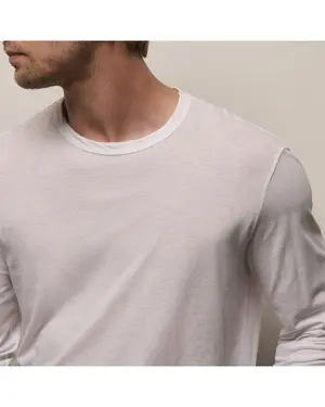 JAMES PERSE Shirttail Hem Crew Tee - White