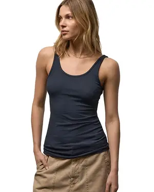 JAMES PERSE Ribbed Cotton Lycra Blend Tank - Deep