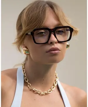 FREYRS EYEWEAR Oversized Rectangular Blue Light Reading Glasses - Dark Tortoise