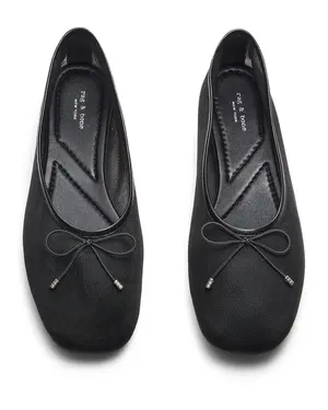 Rag & Bone Poppi Ballet Flats - Black Mesh