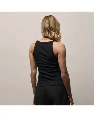 JAMES PERSE Ribbed High Neck Cami - Black