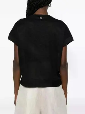 PANICALE Sequin Embellished Floral Embroidered T-shirt