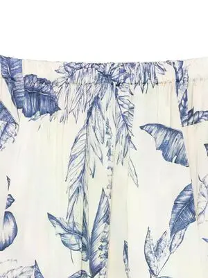 CLIPS Leaf Print Off-shoulder Top
