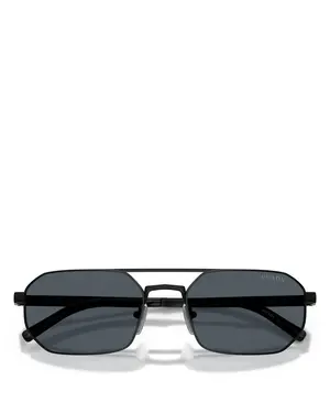 Prada Rectangular Sunglasses, 55mm - Dark Grey