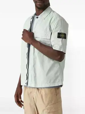 Stone Island Logo-patch Zip-up Shirt