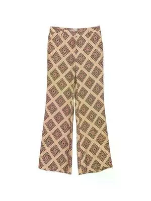 Alberto Biani Geometric Print Silk Trousers