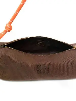 Miu Miu Gabardine Cylindrical Shoulder Bag - Brown