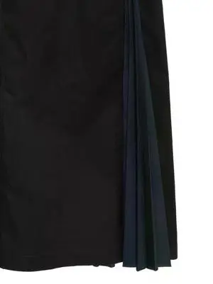 Plan C V-neck Midi Dress With Pleated Panels