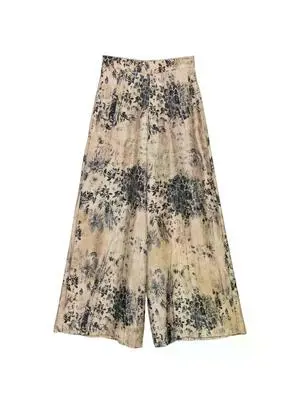Antonio Marras Floral Print Palazzo Trousers - Neutrals