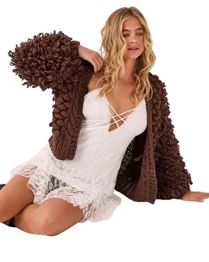 Nasty Gal Chunky Loop Yarn Knitted Cardigan