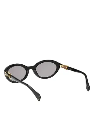Rag & Bone Oval Sunglasses - Shiny Black/smoke