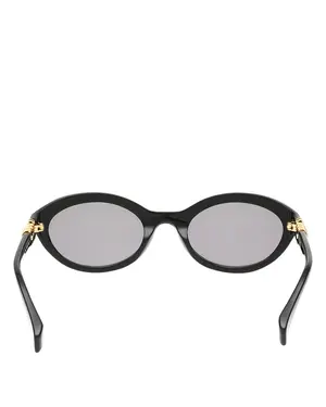 Rag & Bone Oval Sunglasses - Shiny Black/smoke