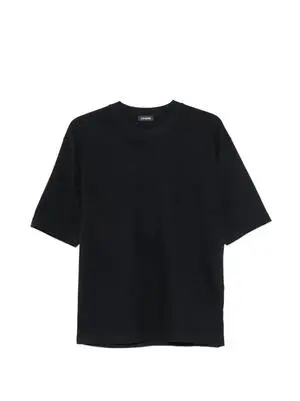 CENERE GB Ribbed-trim T-shirt - Blue