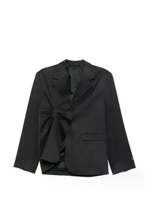 AVAVAV Pinstripe Gathered Detail Blazer