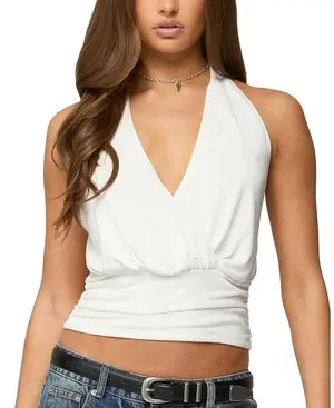 EDIKTED V Neck Halter Top