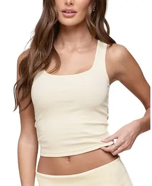 EDIKTED Edikted Linda Ribbed Scoop Neck Tank Top