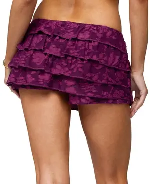 EDIKTED Keyla Ruffled Textured Micro Skort