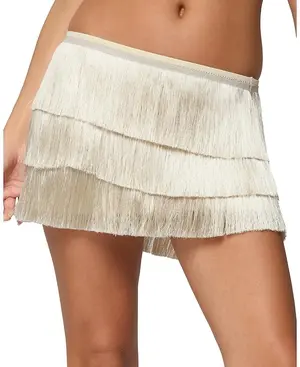EDIKTED Tiered Fringed Mini Skirt