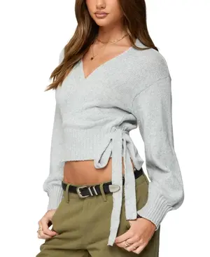 EDIKTED Stella Wrap Knit Cardigan