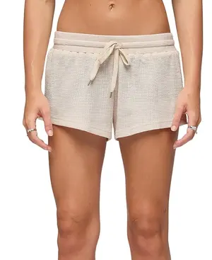 EDIKTED Baila Waffle Shorts - Stone