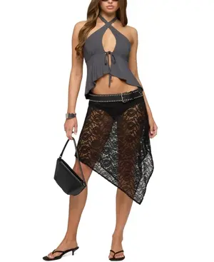 EDIKTED Halter Neck Crisscross Front Tie Top