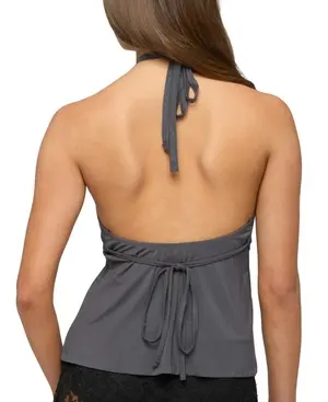 EDIKTED Halter Neck Crisscross Front Tie Top