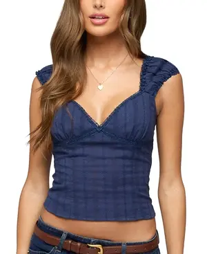 EDIKTED Katerine Embroidered Cotton Top