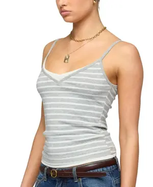 EDIKTED Layered Contrast Striped Tank Top