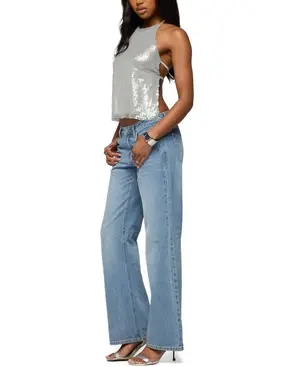 EDIKTED Itara Sequin Halter Top