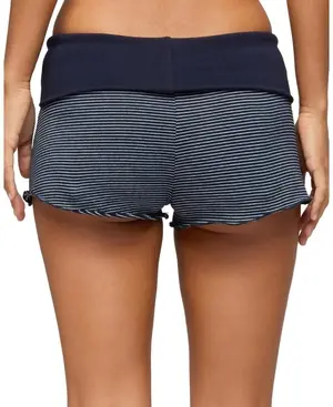 EDIKTED Contrast Striped Foldover Shorts