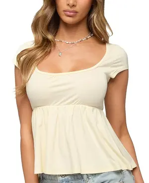 EDIKTED Kingsley Babydoll Top - Light-yellow