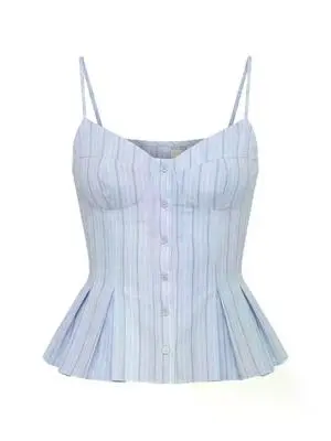NICHOLAS Staci Spaghetti-strap Peplum Top