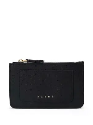 Marni Logo-print Zipped Card Holder - Black