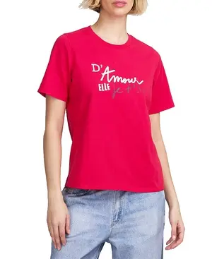ELLE COLLECTION Graphic T-shirt - Plain Red